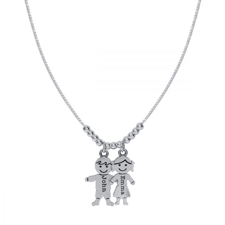 Family Name Necklace Silver Necklace With Kids Names Talisa