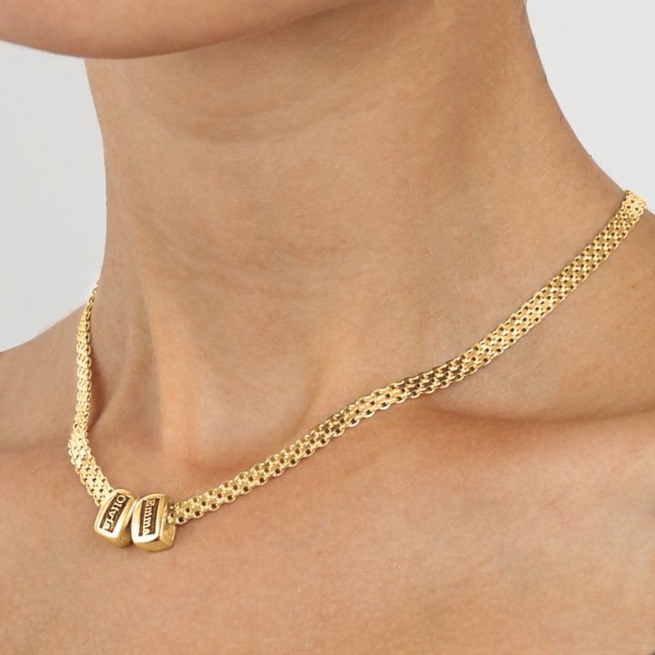 Milanese Chain Name Necklace in 18K Gold Vermeil Custom Gifts for Her