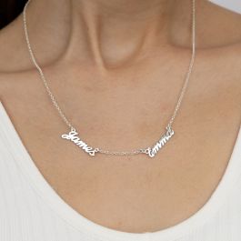 multiple name necklaces silver