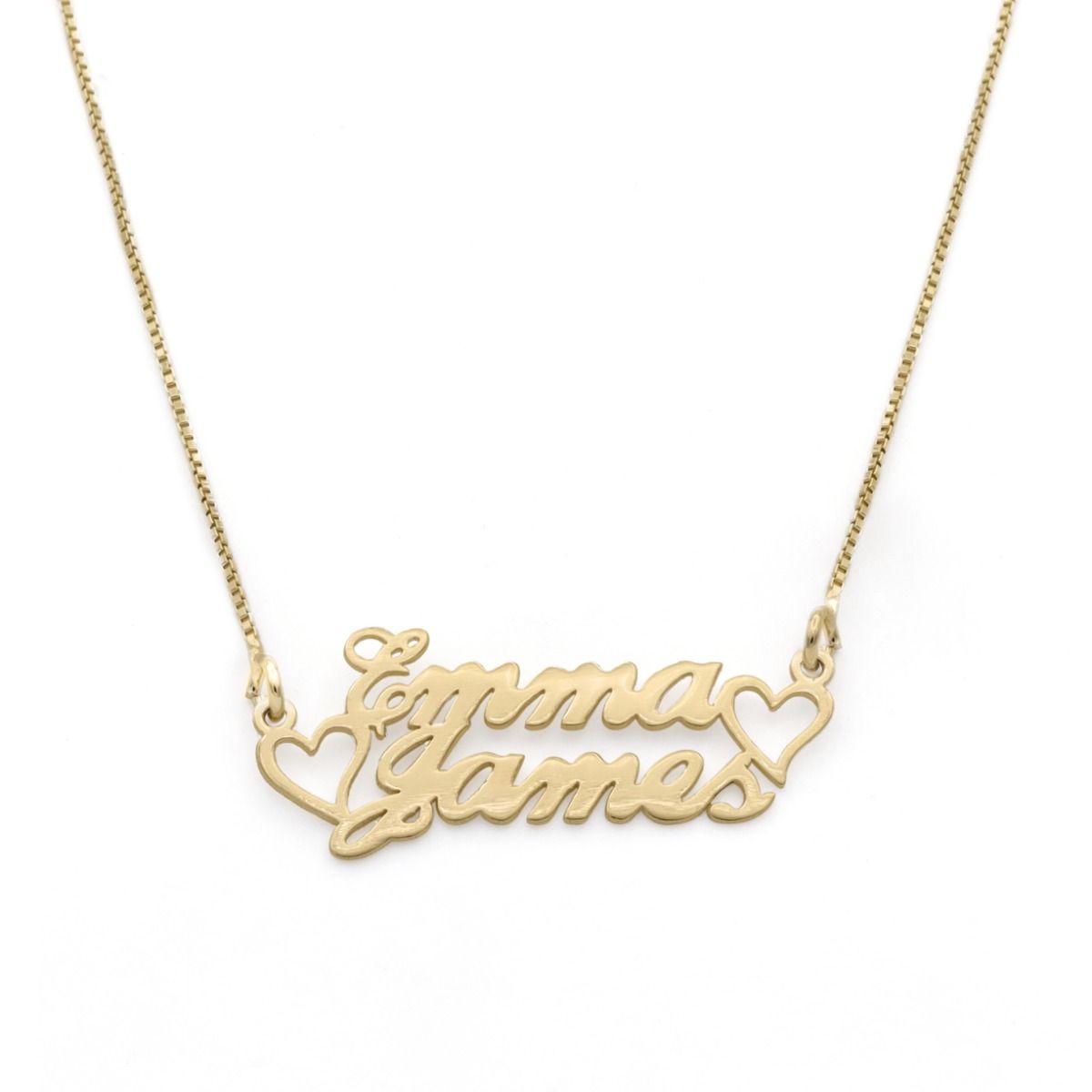 Heart s Signature Name Necklace 18K Gold Plated
